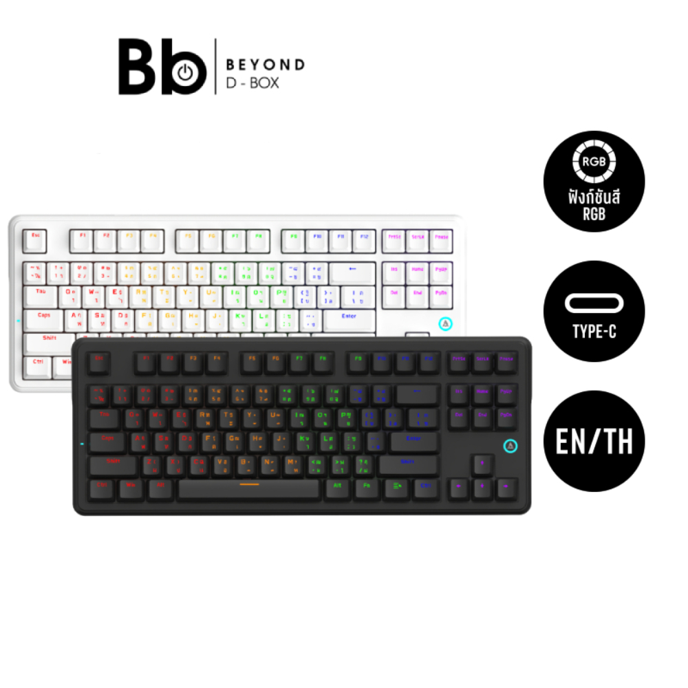 คีย์บอร์ดเกมมิ่ง Ajazz Gaming Keyboard AK870V2 Wired Red Switch by BB ...
