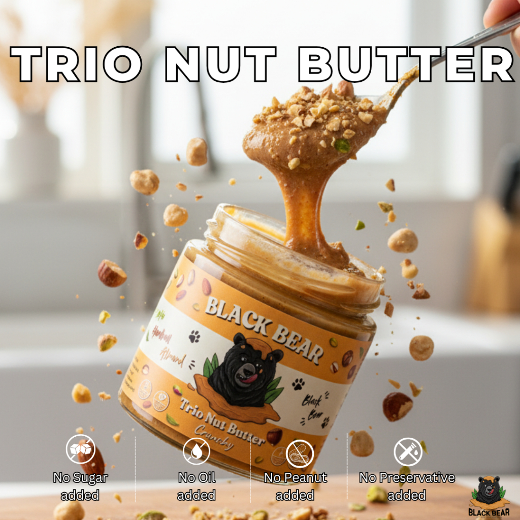 เนยถั่วรวมทรีโอ แบล็กแบร์ (ขนาด 200 กรัม) Trio Mixed Nut Butter (200 g ...