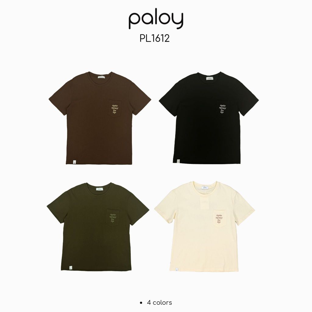 Paloy - PL1612 เสื้อยืดแขนสั้น Make Money For Me มีกระเป๋าหน้า | Shopee ...