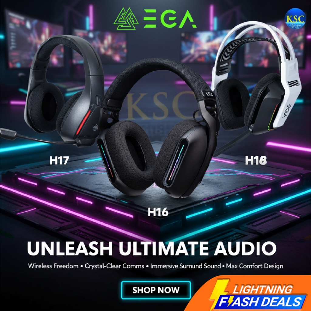 ส่งด่วน หูฟังเกมมิ่งไร้สาย EGA TYPE H16 H17 H18 bluetooth, Wireless,สาย ...