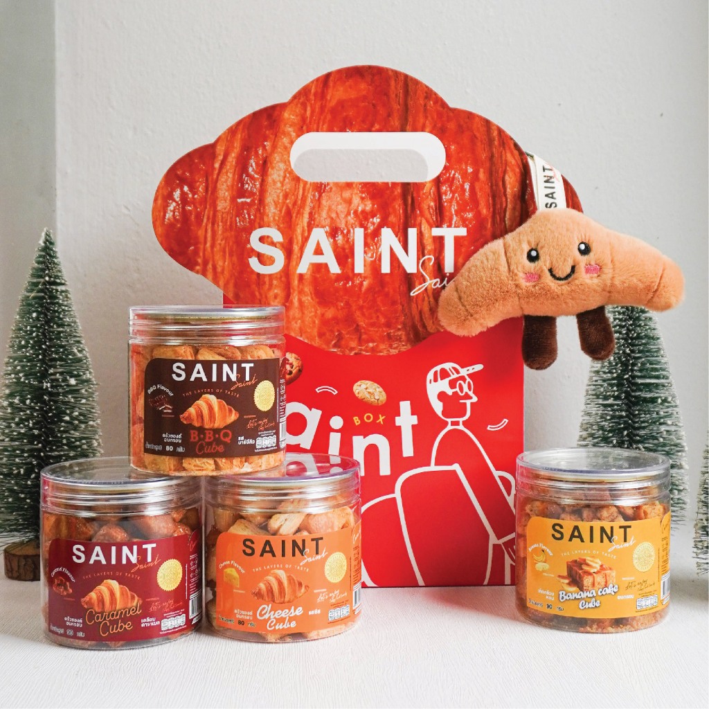 Saint Smiley เซ็ทของขวัญ แถมฟรีพวงกุญแจน้องแซงต์ ครัวซองต์อบกรอบ คละ ...