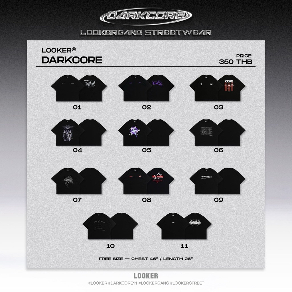 LOOKER® — DARKCORE /11 เสื้อยืด Boxy Tee สีดำ คอลเลคชั่นใหม่ | Shopee ...