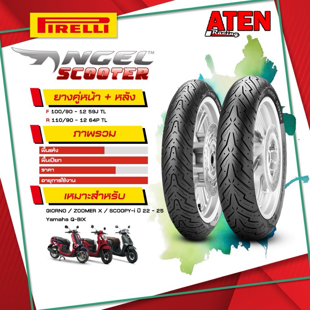 Pirelli Angel Scooter เหมาะกับรถรุ่น Giorno, Zoomer X, Scoopy-i ปี 22 ...