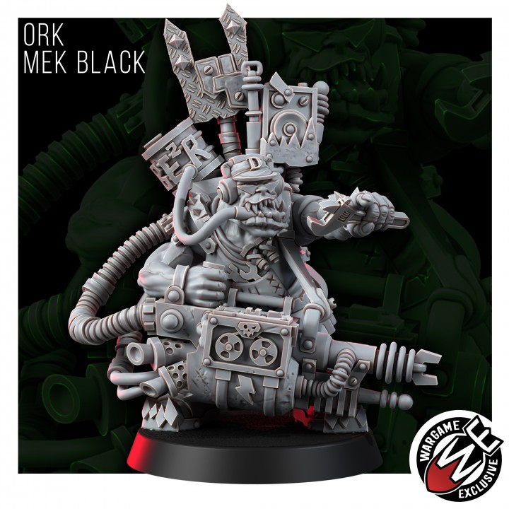 Ork Mek Black - High quality and detailed 3d print miniature boardgame ...
