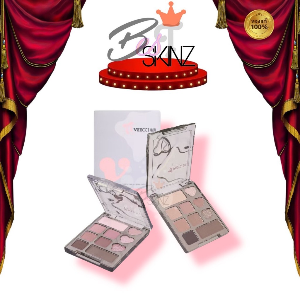 [ME18] VEECCI eyeshadow อายแชโดว์ สิบสี เคลือบ ชิมเมอร์ ง่าย รอยเปื้อน ...