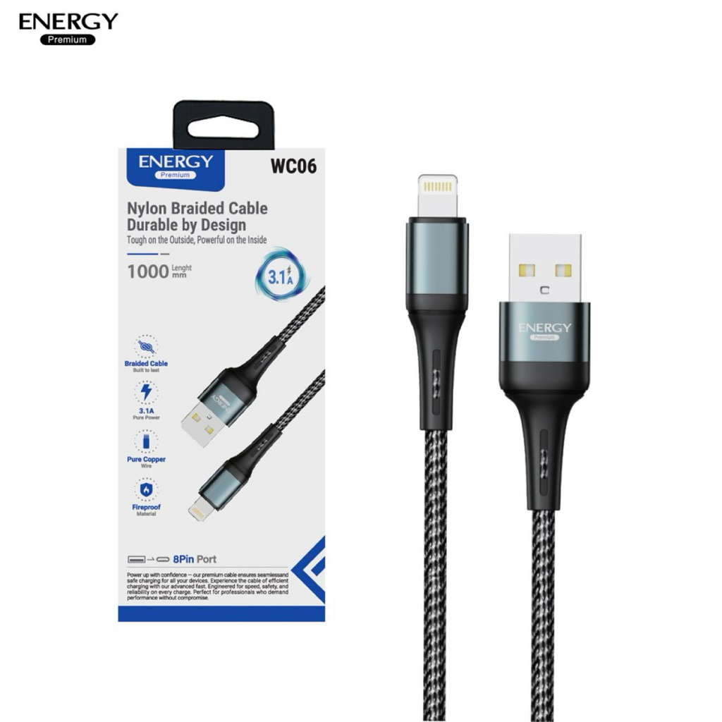สายชาร์จ WC06 ชาร์จเร็ว 3.1A (USB to 8Pin) สายไนลอนถักเส้นกลม | Shopee ...