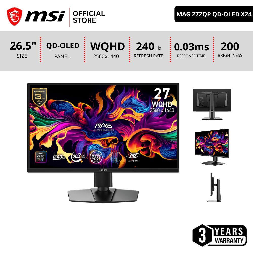 [Pre-Order] MSI MAG 272QP QD-OLED X24 จอคอมพิวเตอร์ Monitor 2K | Shopee ...