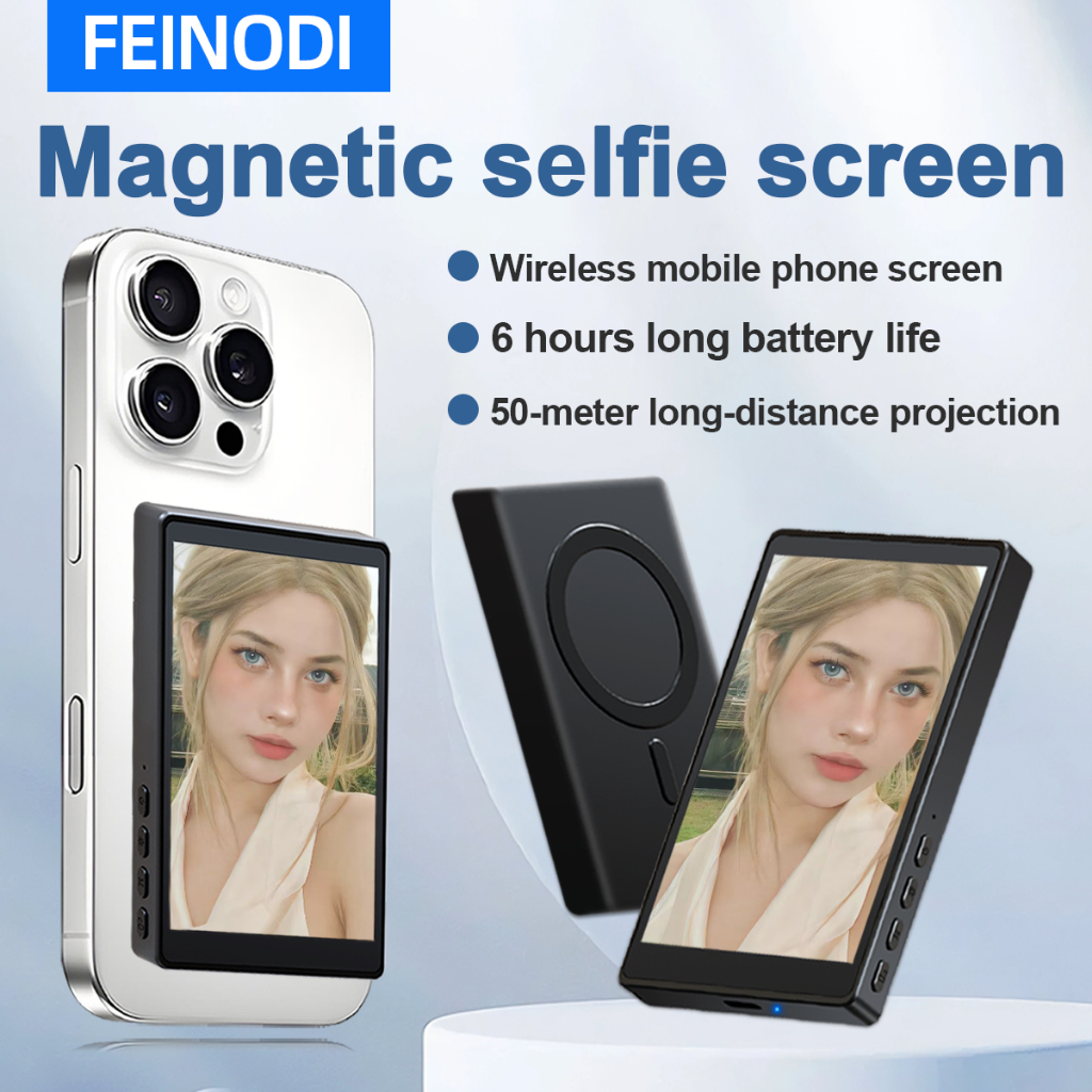 FEINODI Phone Magnetic Selfie Monitor for vlog/Live Stream/phone Photos ...