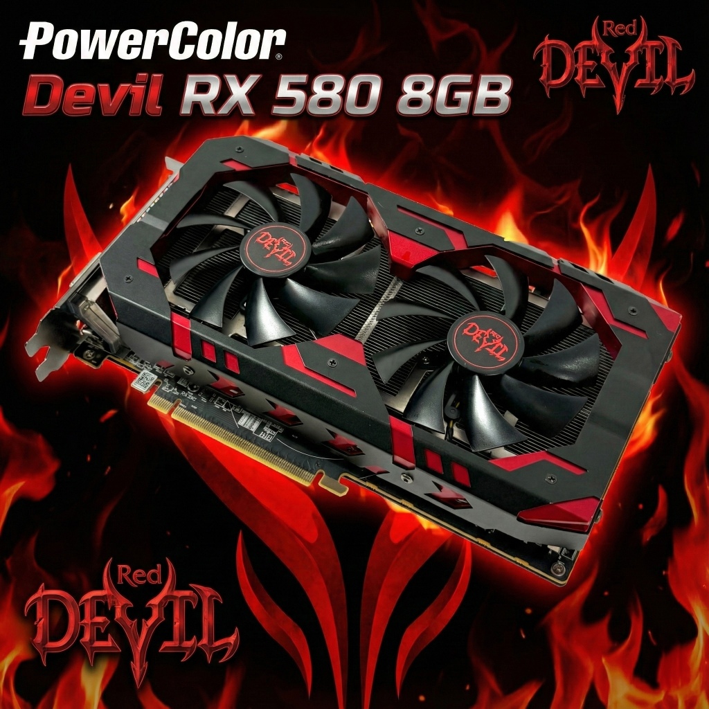 [มือสอง] การ์ดจอ PowerColor Red Devil RX 580 8GB GDDR5 ตัวท็อป ดีไซน์ ...