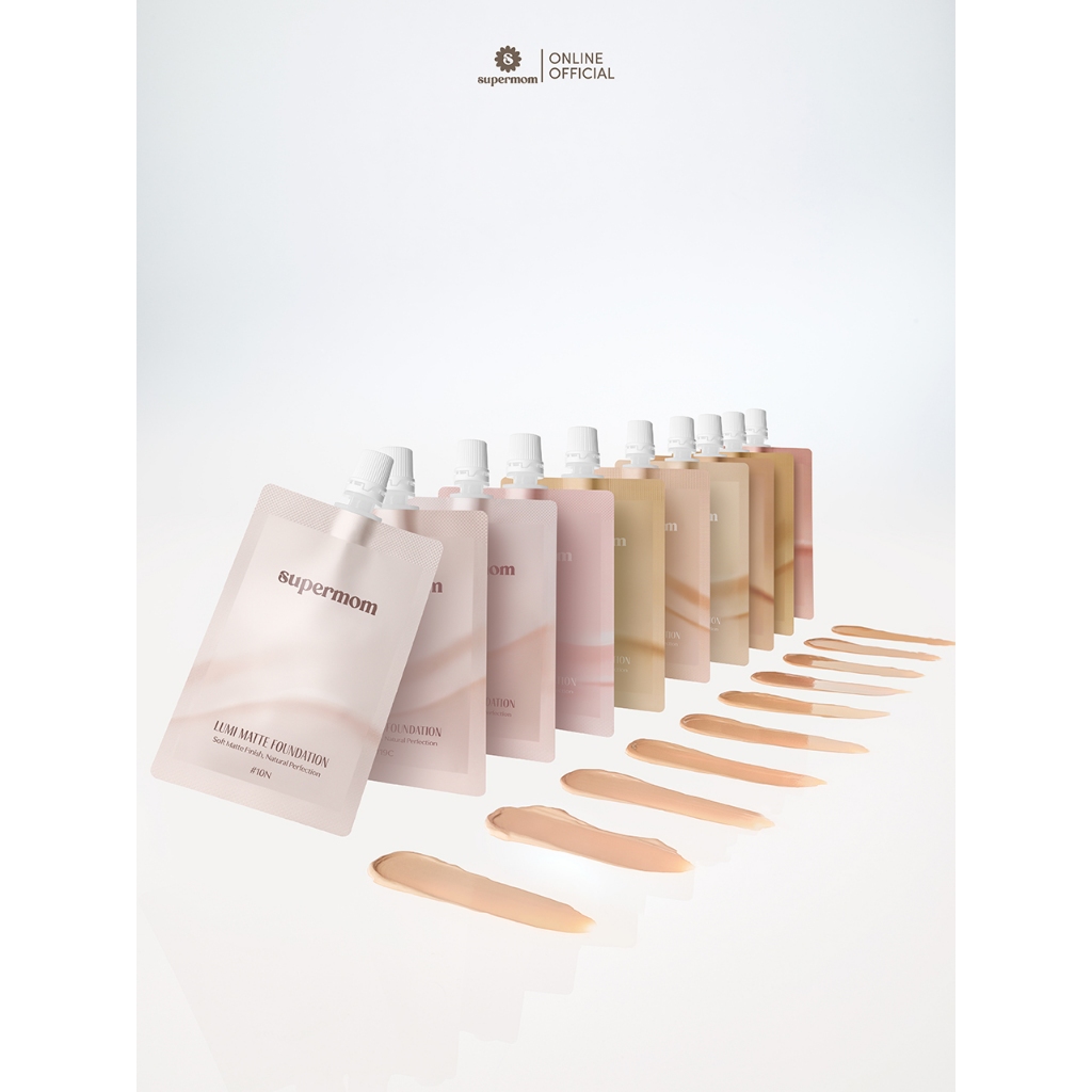 SUPERMOM l LUMI MATTE FOUNDATION SACHET รองพื้นเนื้อแมตต์แบบซอง ติดทน ...