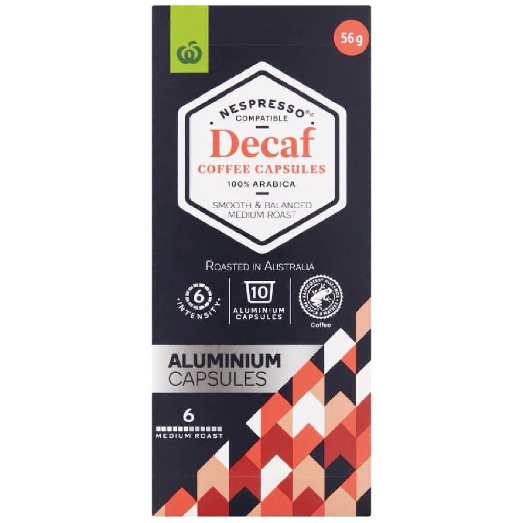 Woolworths Decaf Coffee Capsules Arabica Smooth & Balanced/Intense ...