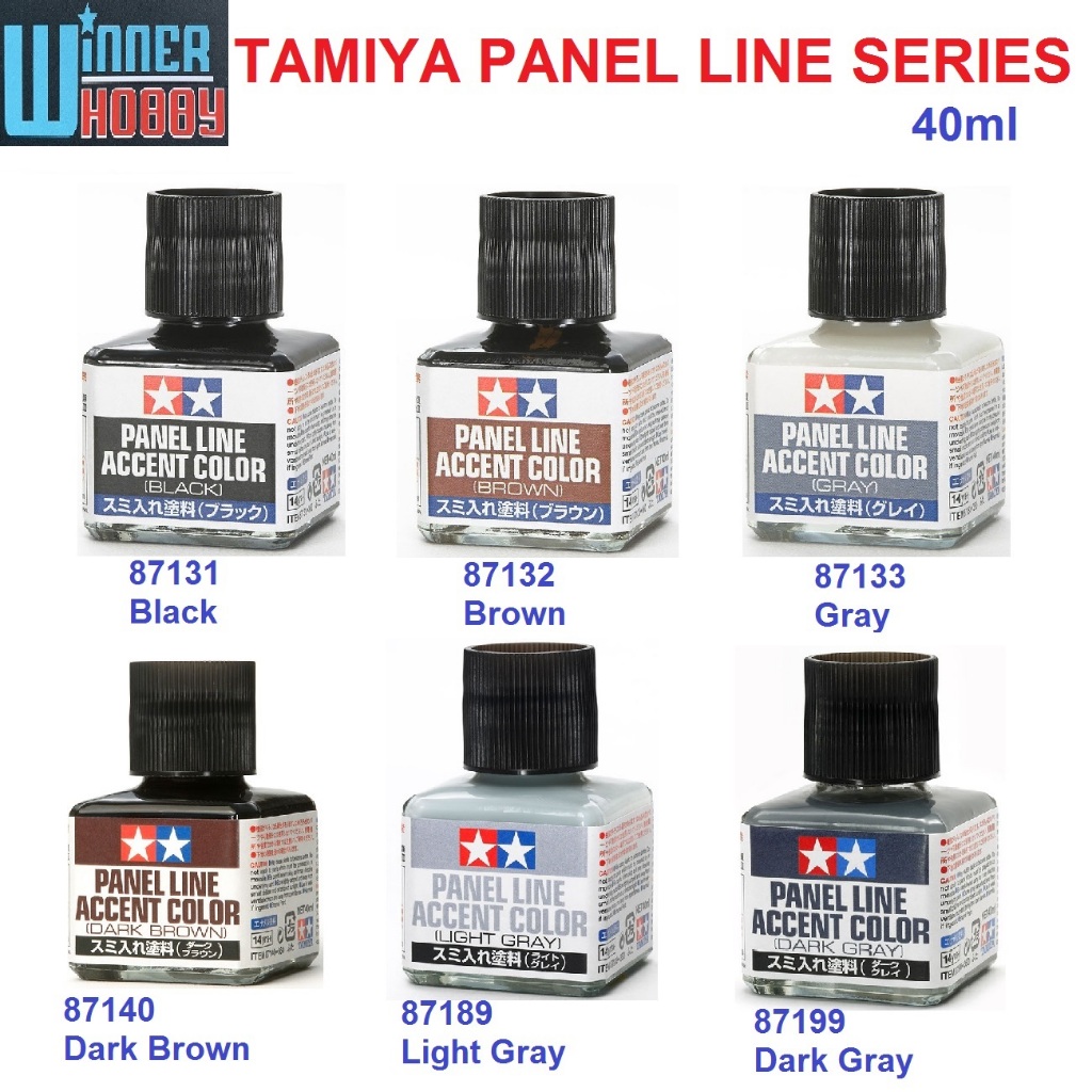 น้ำยาตัดเส้น TAMIYA PANEL LINE ACCENT COLOR 87131 Black,87132 Brown ...
