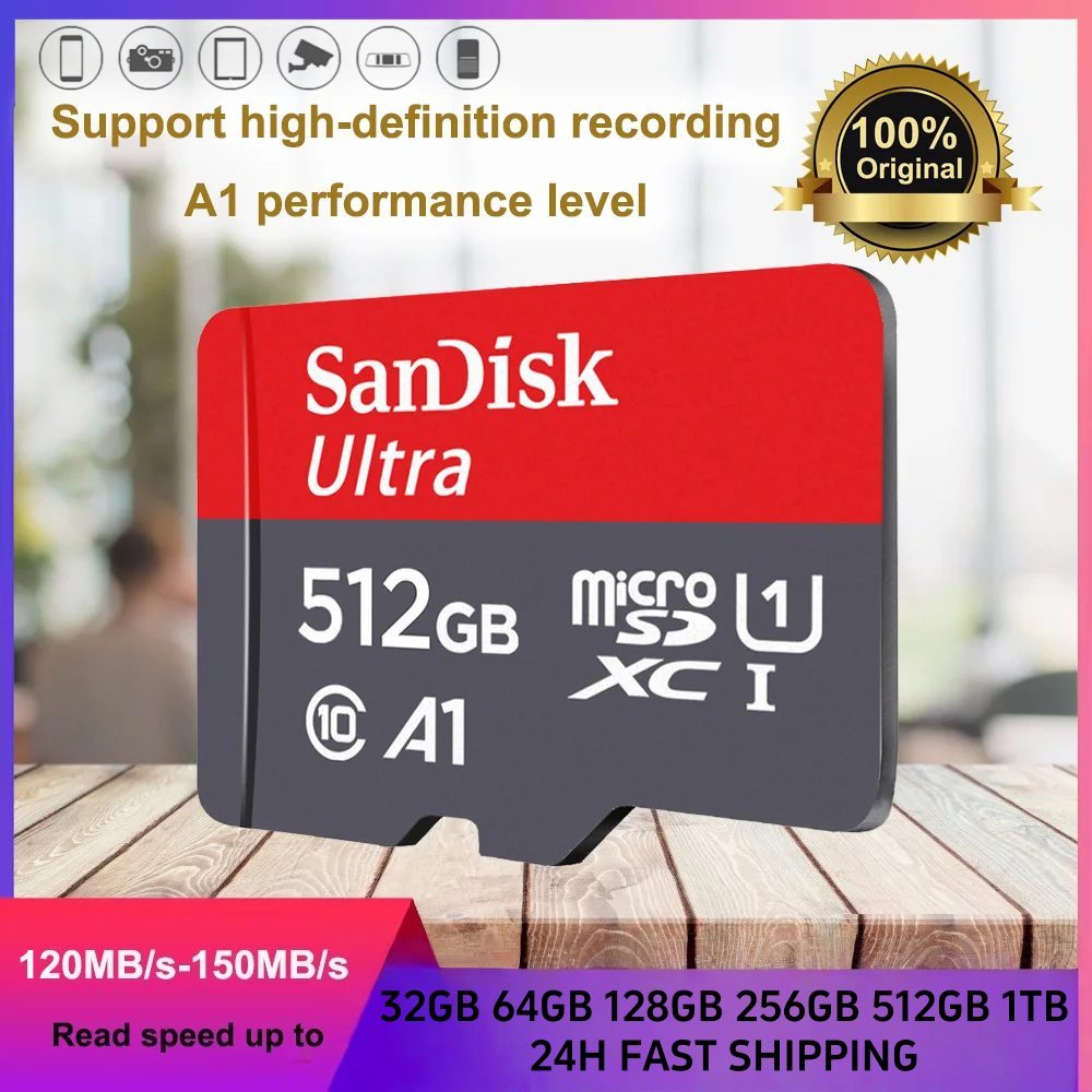 Ultra Micro TF SD 32GB 64GB 256GB Micro TF SD Card SD/TF Flash Card ...