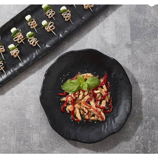 จานเมลามีน (Melamine) ทรงกลม ขอบหยัก คุณภาพสูง (เลือกสี/ขนาดได้ ...