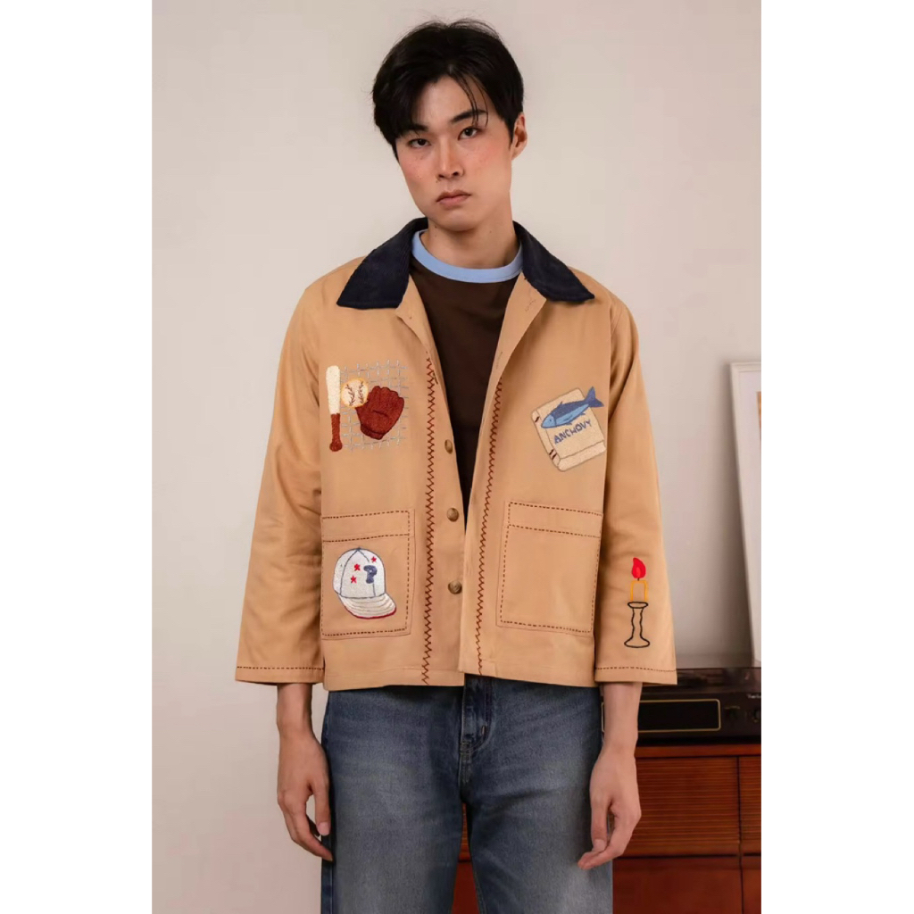Pickle Projects - Archived dept. hand embroidered jacket (ปักด้วยมือ) | Shopee Thailand