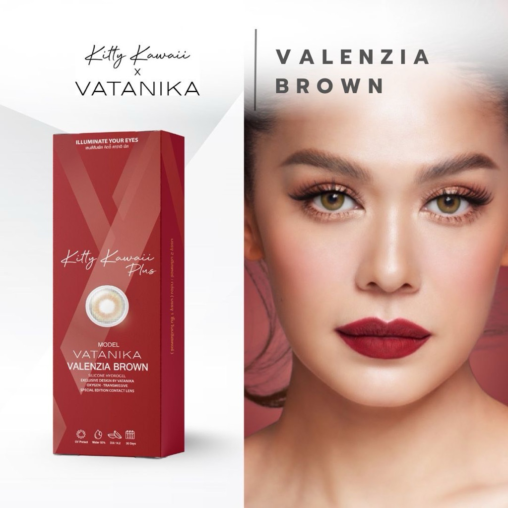 Valenzia Brown Contact Lens Kitty KawaiixVATANIKA lens คอนแทคเลนส์ค่า ...