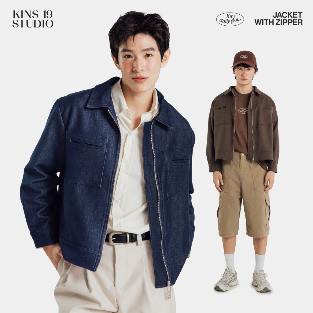 KINS 19 STUDIO | URBAN GLOW ZIP JACKET แจ็คเก็ตซิปคินส์ [KN323 ...