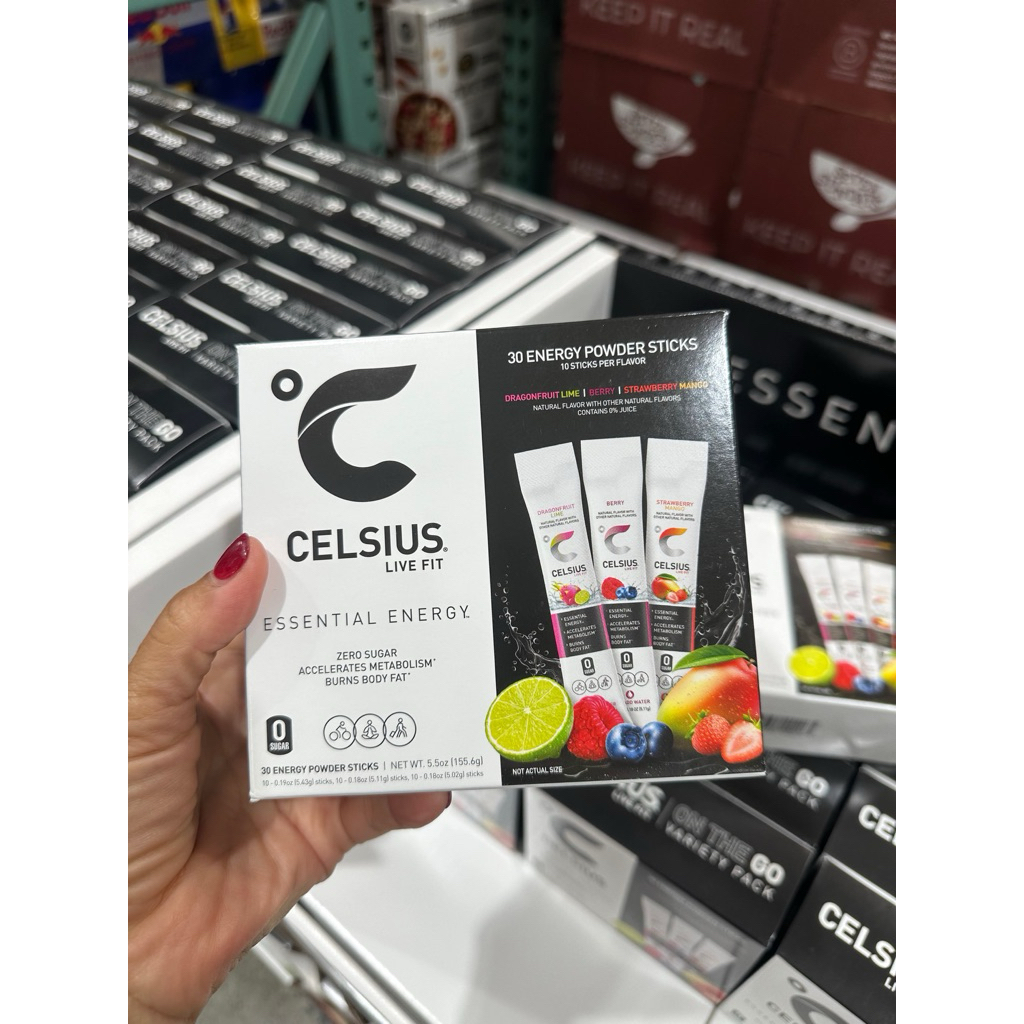 Celsius On The Go Powder Sticks, Variety Pack, 30-count Dragonfruit ...