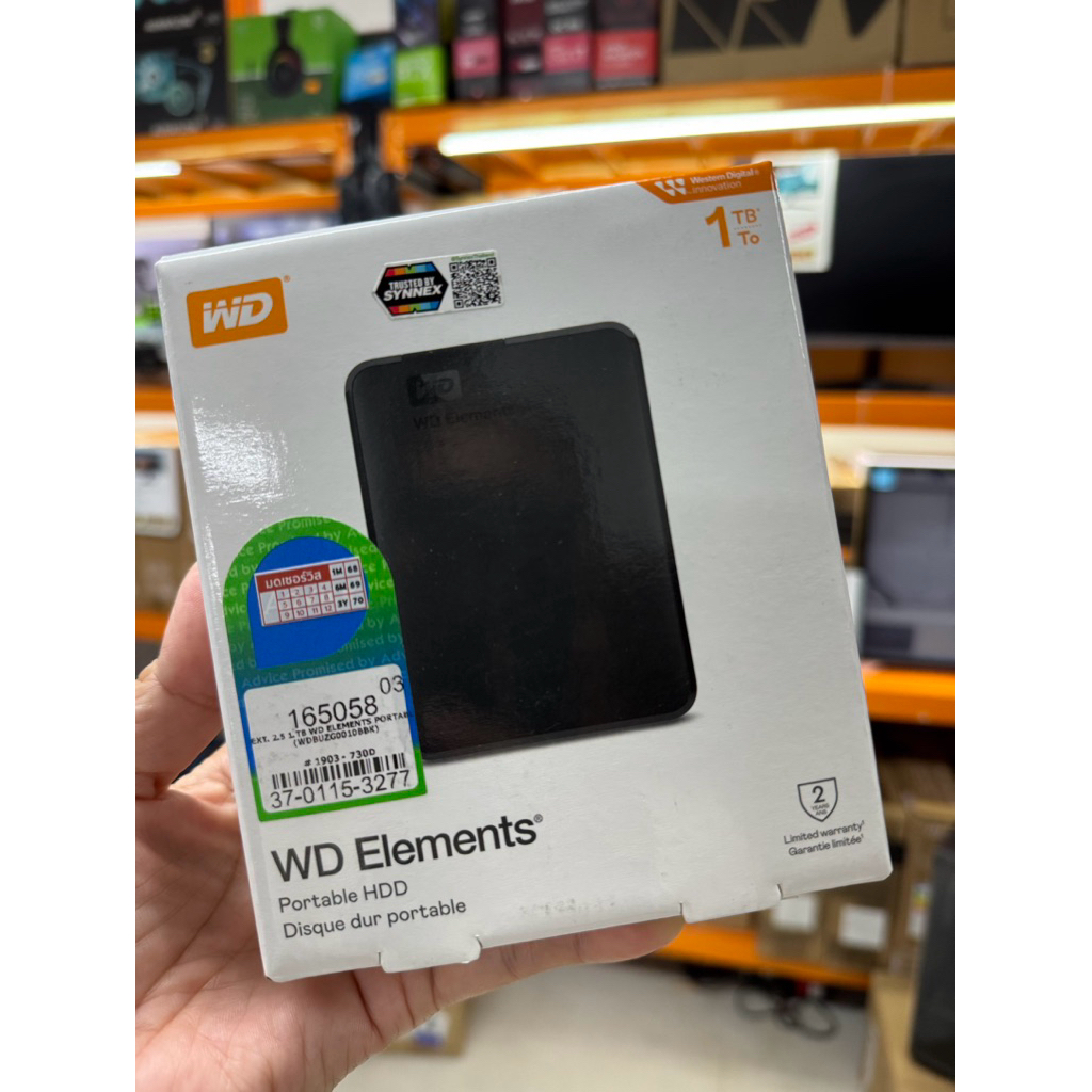 WD 1 TB EXT HDD 2.5" ELEMENTS PORTABLE | Shopee Thailand