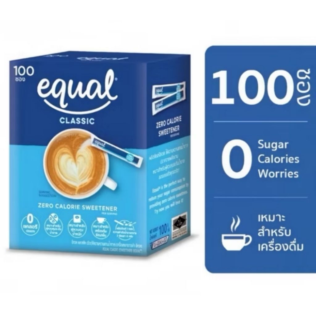 Exp 29/06/27 อิควล คลาสสิค วัตถุให้ความหวานแทนน้ำตาล 100 ซอง Equal ...