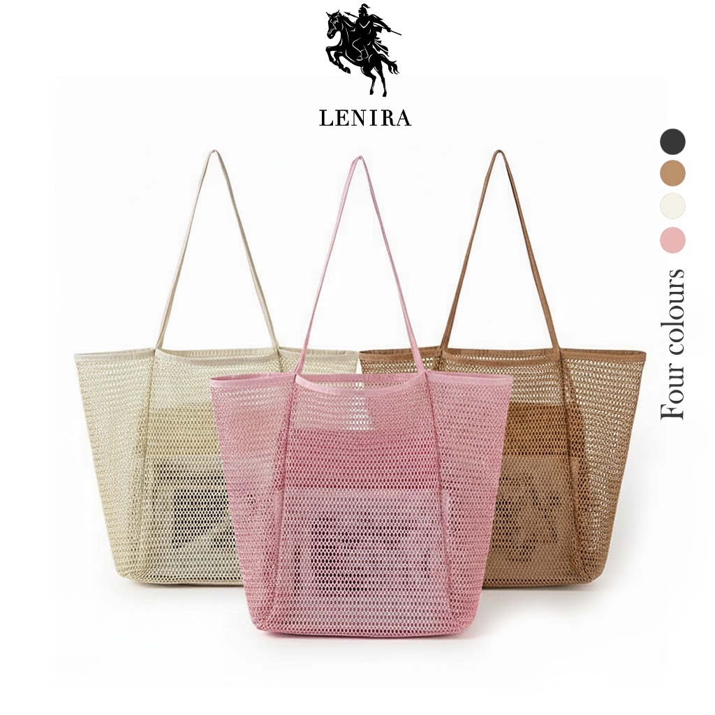 Lenira(B2349) กระเป๋าสะพายไหล่ลายตาข่าย เที่ยวทะเล(ใบใหญ่) | Shopee ...