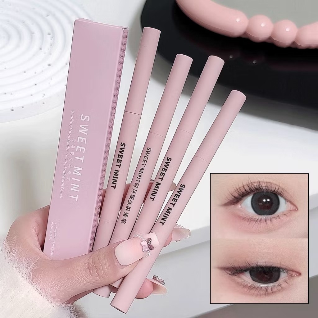 N487 sweet mint ปากกาดอลลี่อาย 2 หัวในแท่งเดียว เขียนง่าย พร้อมฟองน้ำ ...