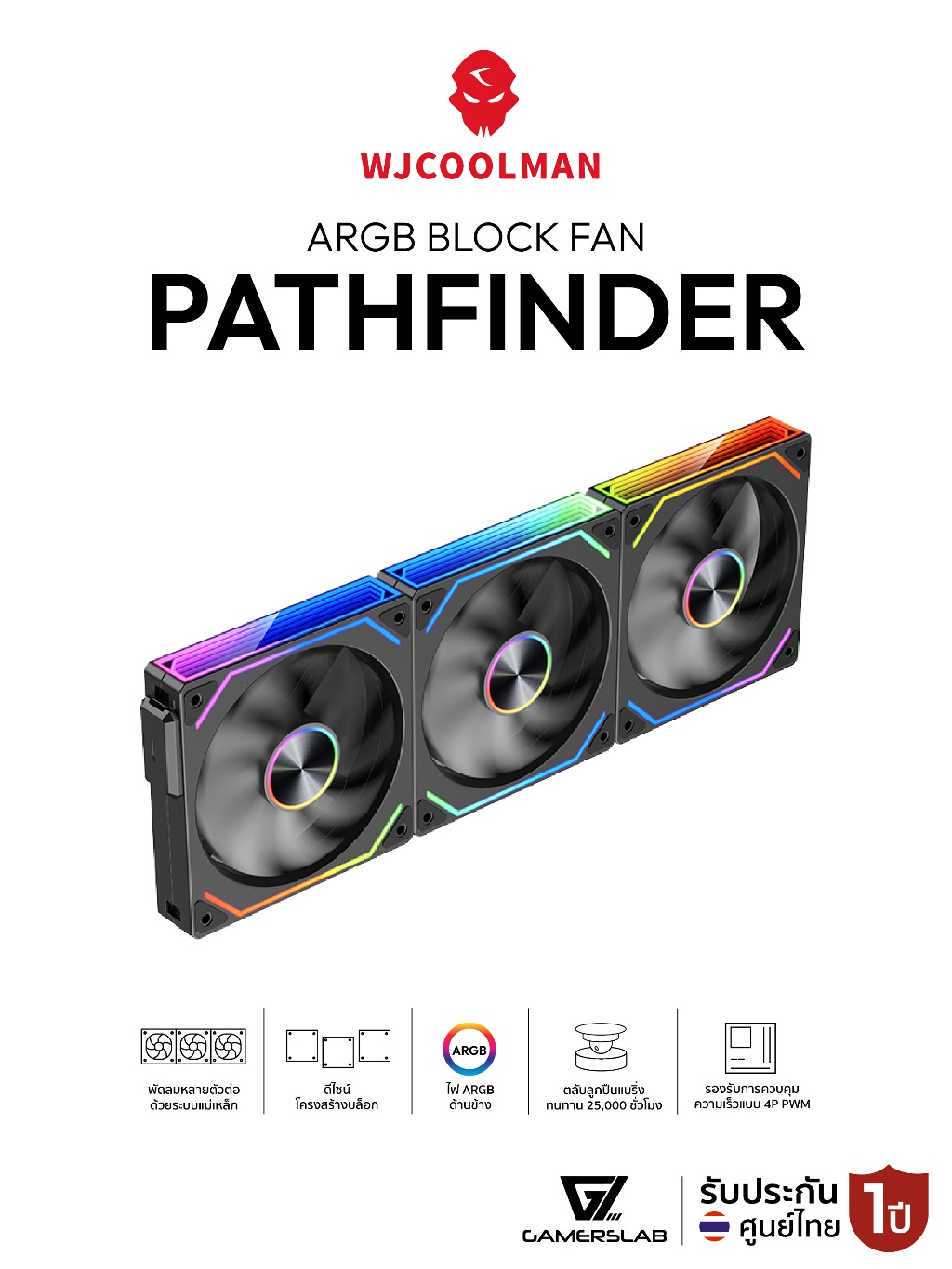 WJCOOLMAN พัดลมระบายความร้อน WJCOOLMAN PathFinder Magnetic Stacking ...