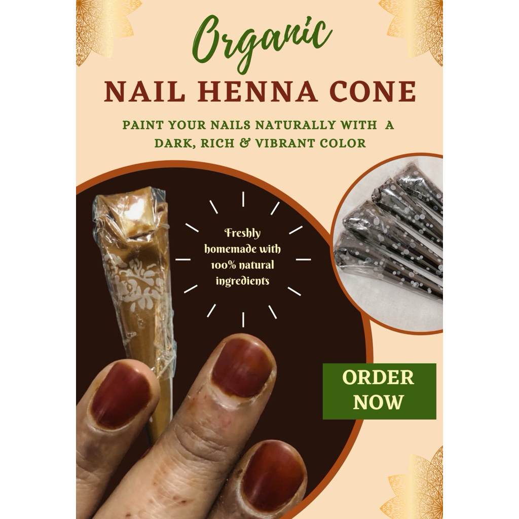 Nail henna cone (henna art by rubina) | Shopee Thailand