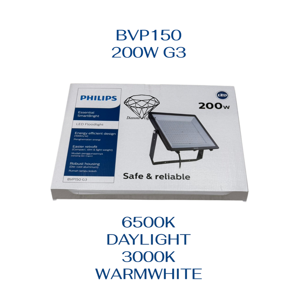 Philips LED Floodlight BVP150 BVP151 200W Smart Bright ฟิลิปส์ มี 3 สี ...