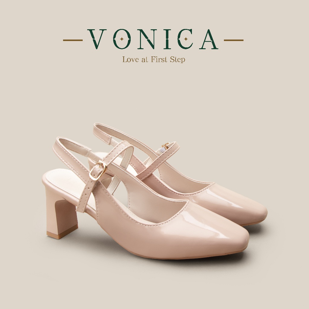 VONICA รองเท้าแตะผู้หญิงแฟชั่นส้นสูงรองเท้าหนังส้นหนารองเท้าสวยๆ เหมาะ ...