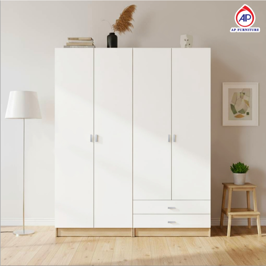 AP Furniture ตู้เสื้อผ้าน๊อคดาวน์สไตล์มินิมอลไม้หนา รุ่น B1 B2 ...
