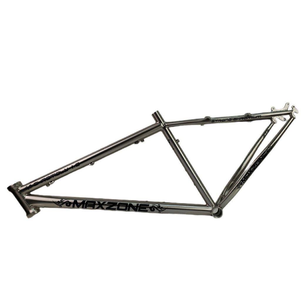 Chromium-molybdenum steel frame for mountain bikes, titanium finish, 29 ...