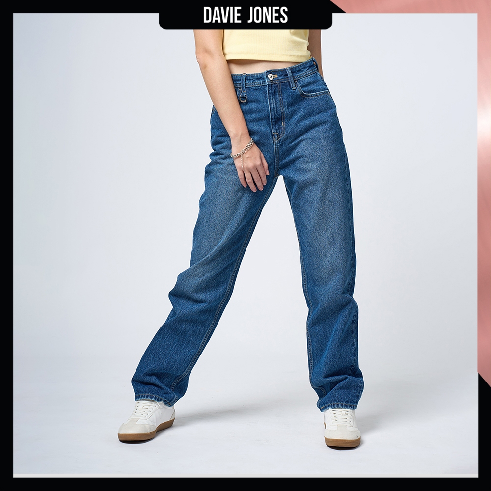 DAVIE JONES WOMEN กางเกงยีนส์ ผู้หญิง Women Slim Fit Jeans SL0001 สีน้ำ ...