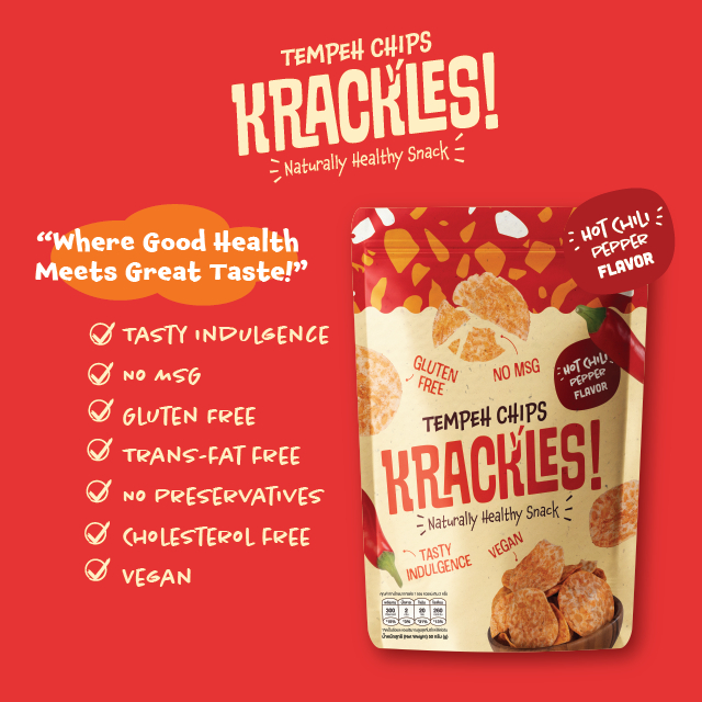 แคร็กเคิลส์ เทมเป้แผ่นกรอบ รสฮอตชิลลี่เปปเปอร์ 50กรัม (Krackles! Tempeh ...