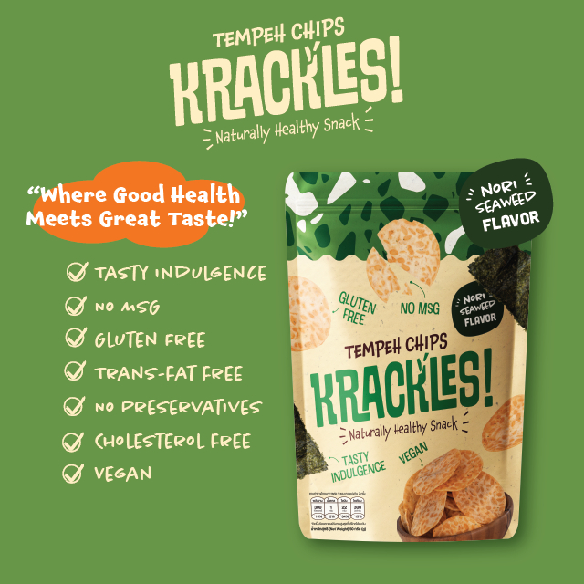 แคร็กเคิลส์ เทมเป้แผ่นกรอบ รสโนริสาหร่าย 50 กรัม (Krackles! Tempeh ...