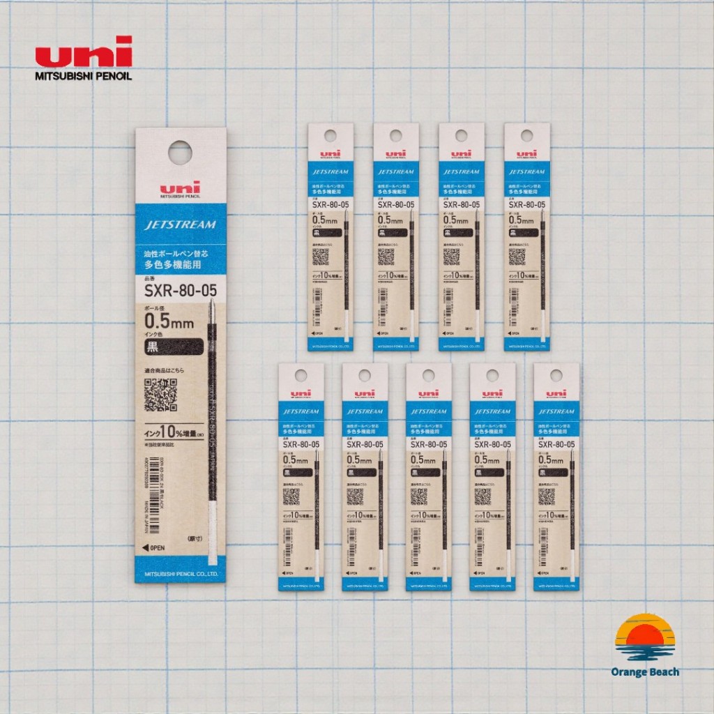 Uni JETSTREAM Multi Pen Refill SXR-80/ไส้ปากกาเจ็ทสตรีม/10ชิ้น/0.38/0.5 ...
