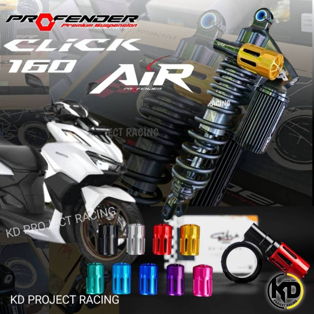 โช๊ค Profender AIR Honda Click160 (สูง340mm) พร้อมชุดปรับสปิง GH Racing ...