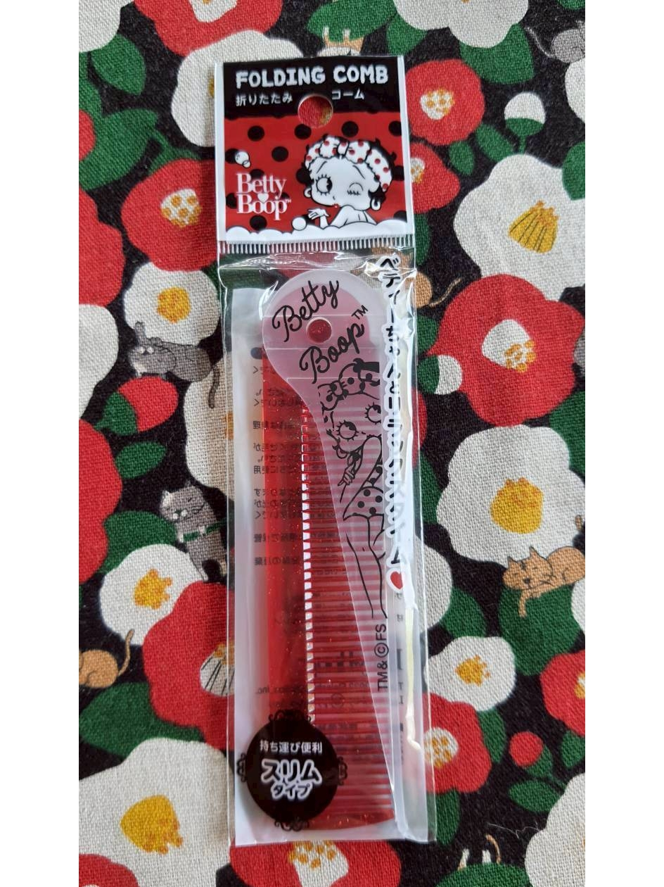 หวี หวีผม Betty Boop folding comb ของแท้จากญี่ปุ่น หวีพับ Size : 21 x 3 ...