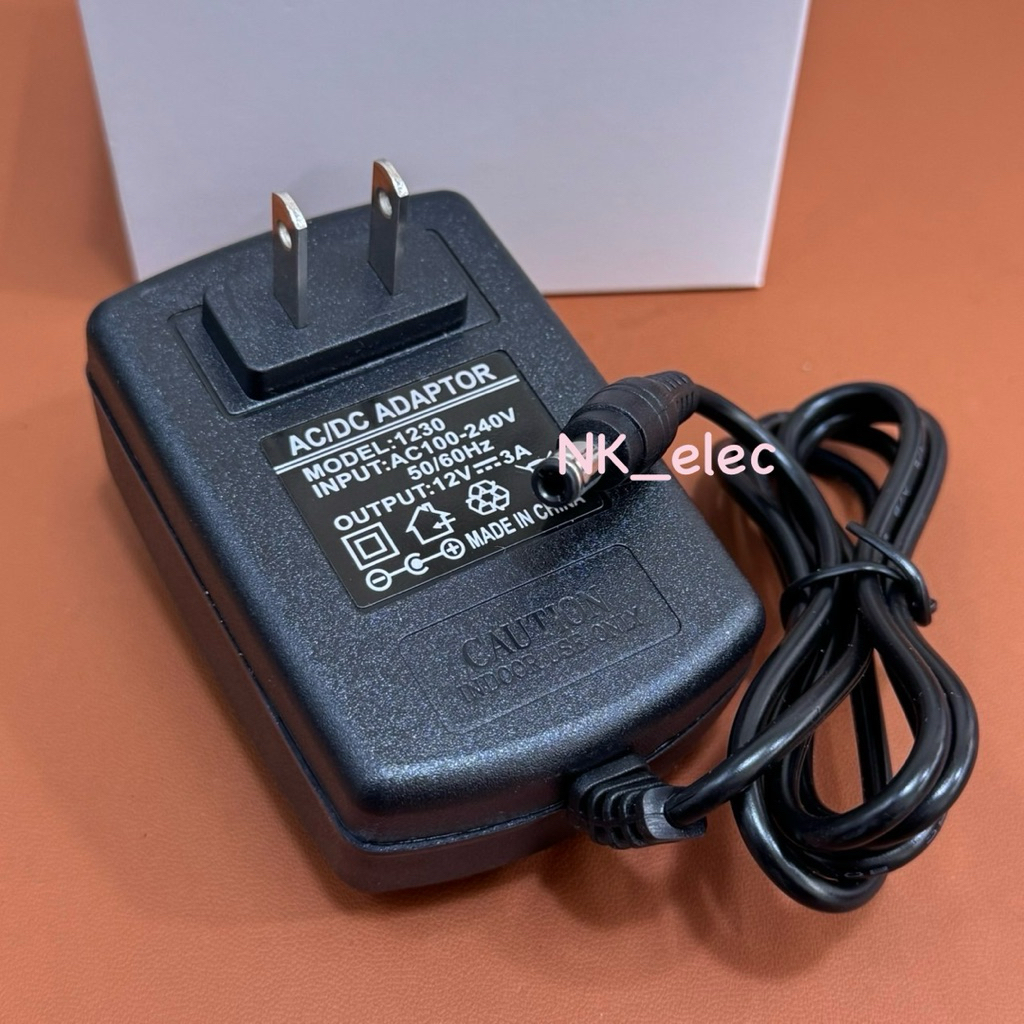 ADAPTOR 12V 3A แจ็ค 2.1/2.5MM สายยาว 2M บวกใน ลบนอก พร้อมส่ง🇹🇭 | Shopee ...
