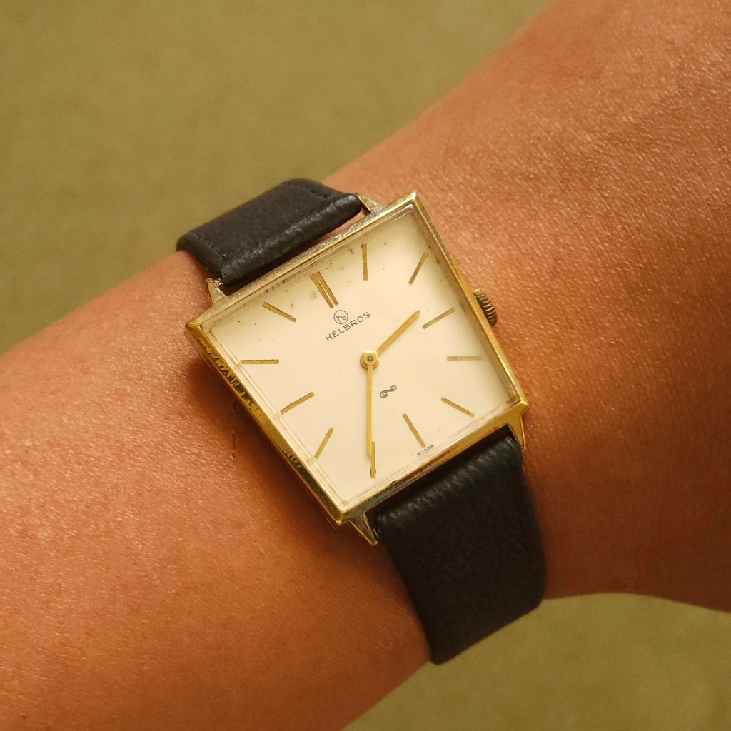 Vintage Helbros Trapezoidal Tank Watch Swiss Made | Shopee Thailand