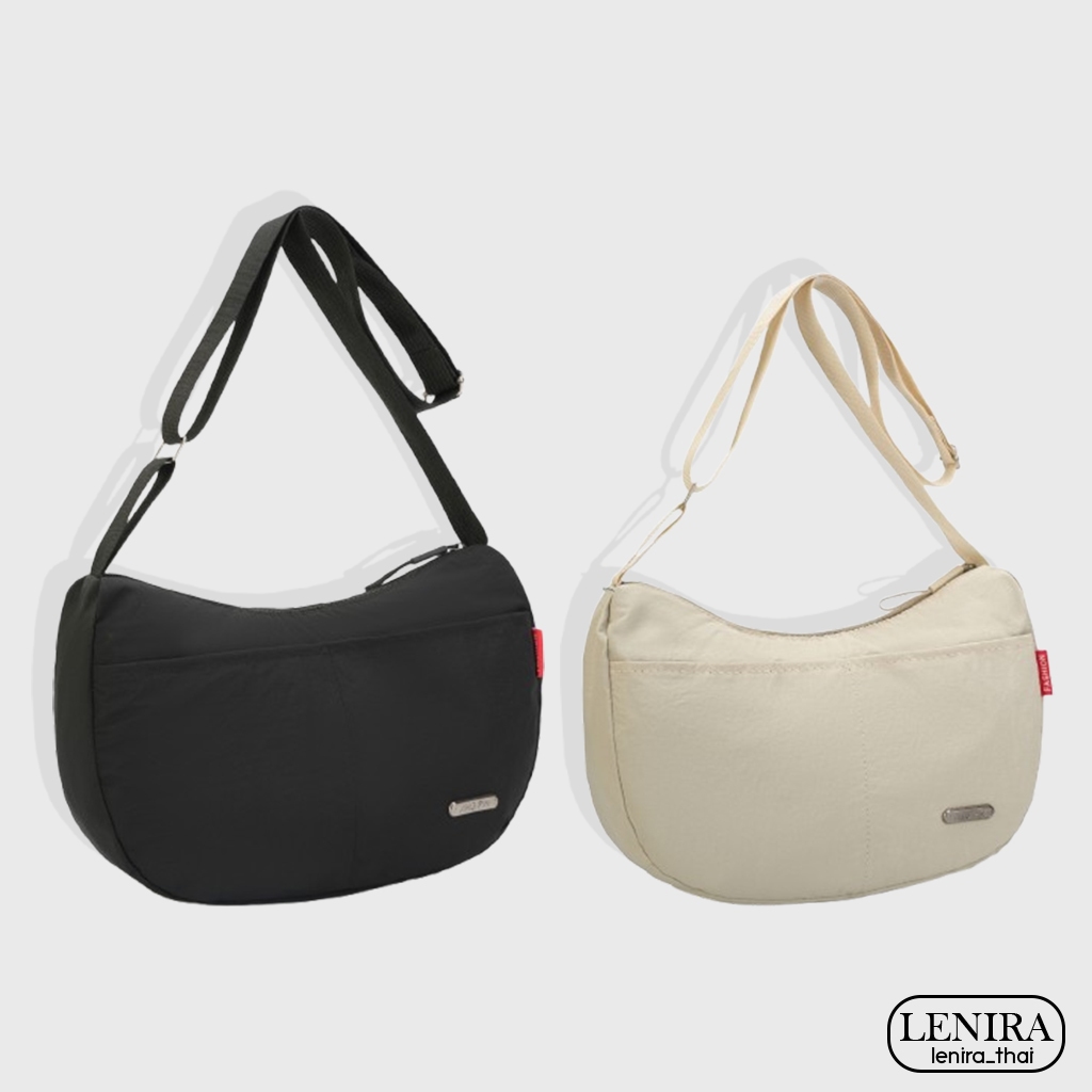 Lenira(B2381) กระเป๋าสะพายข้าง มี2ช่องด้านหน้าใส่ของ(ขนาด12นิ้ว ...