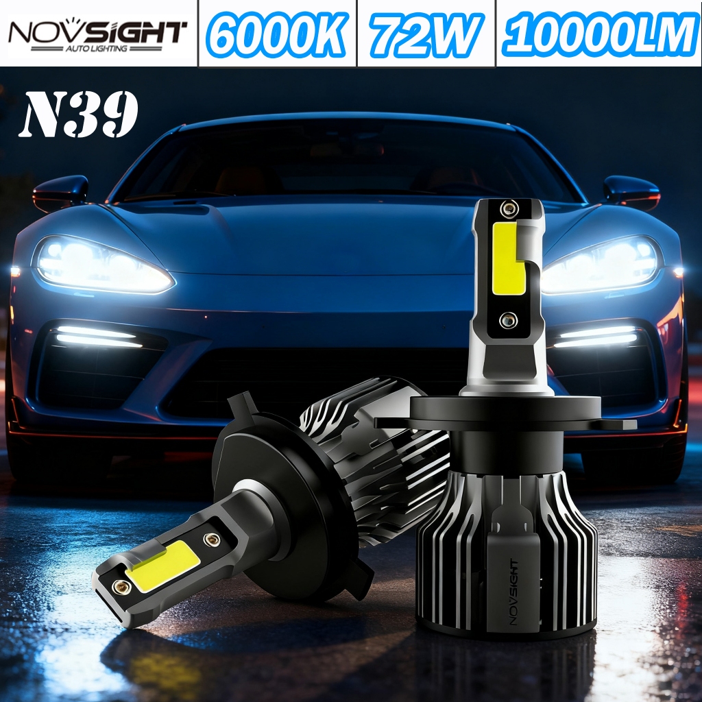 Novsight N39 หลอดไฟ led h4 ไฟหน้ารถยนต์ หลอดไฟหน้า Led H11 9005 9007 ...