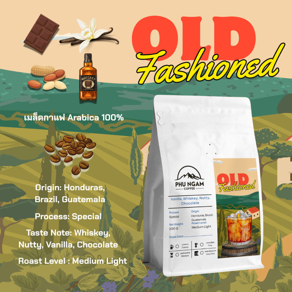 เมล็ดกาแฟ Phu Ngam Coffee รุ่น Old Fashioned 200 G (Arabica 100% ...