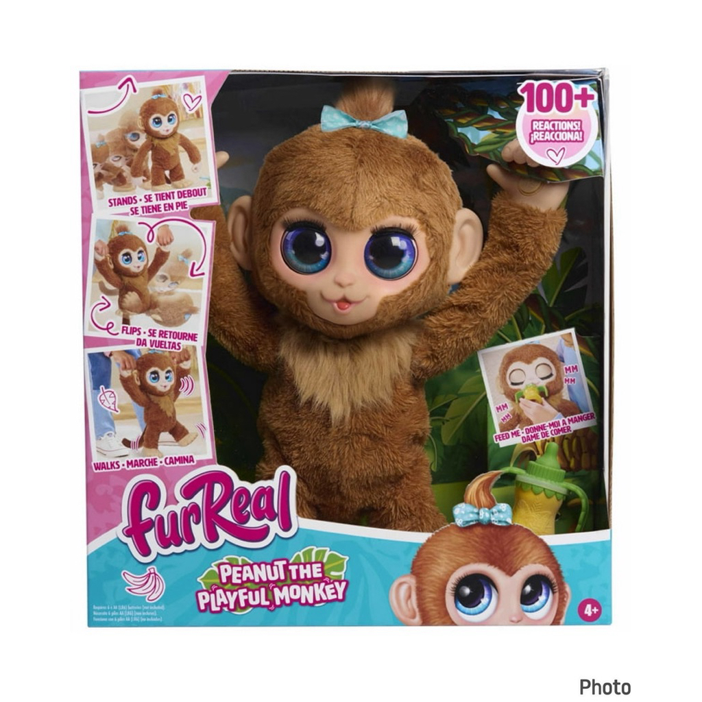 น้องลิง FurReal Peanut The Playful Monkey Interactive Toy ฝา | Shopee ...
