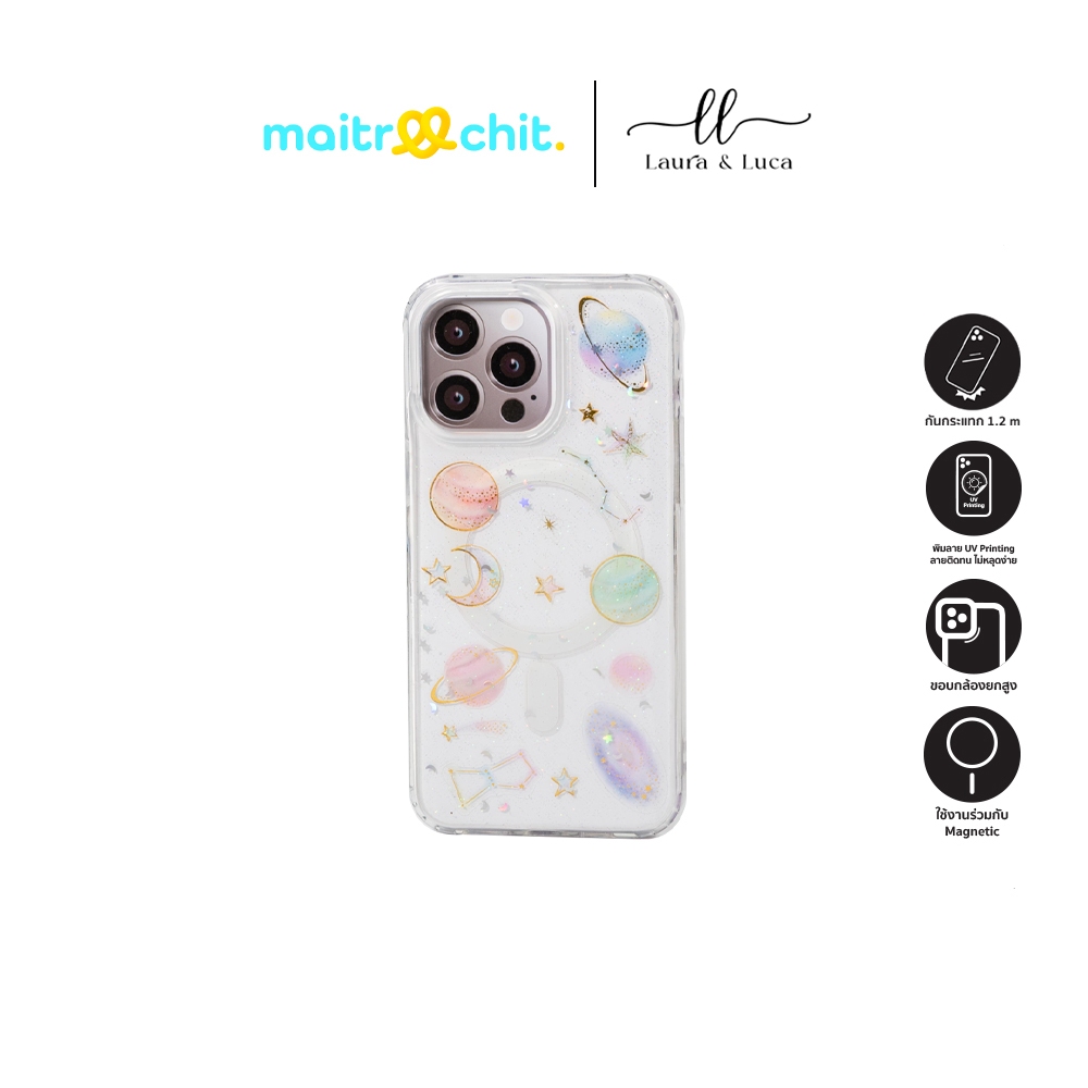Laura & Luca รุ่น Solar System Stardust เคสสำหรับ iPhone 13 / 14 / 15 ...