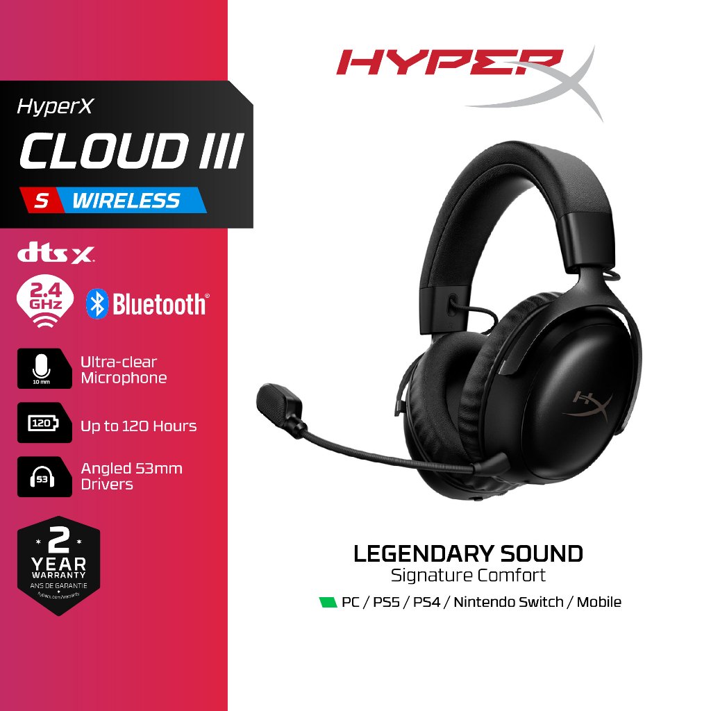 HyperX Cloud III S Wireless - Gaming Headset หูฟังไร้สาย หูฟังเกมมิ่ง | Shopee Thailand