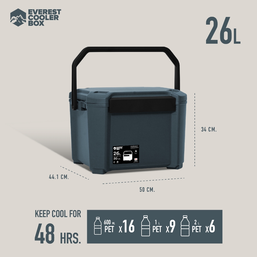 Stackaway Cooler Box 26L (Made in Japan) กระติกน้ำแข็ง 26 ลิตร | Shopee ...