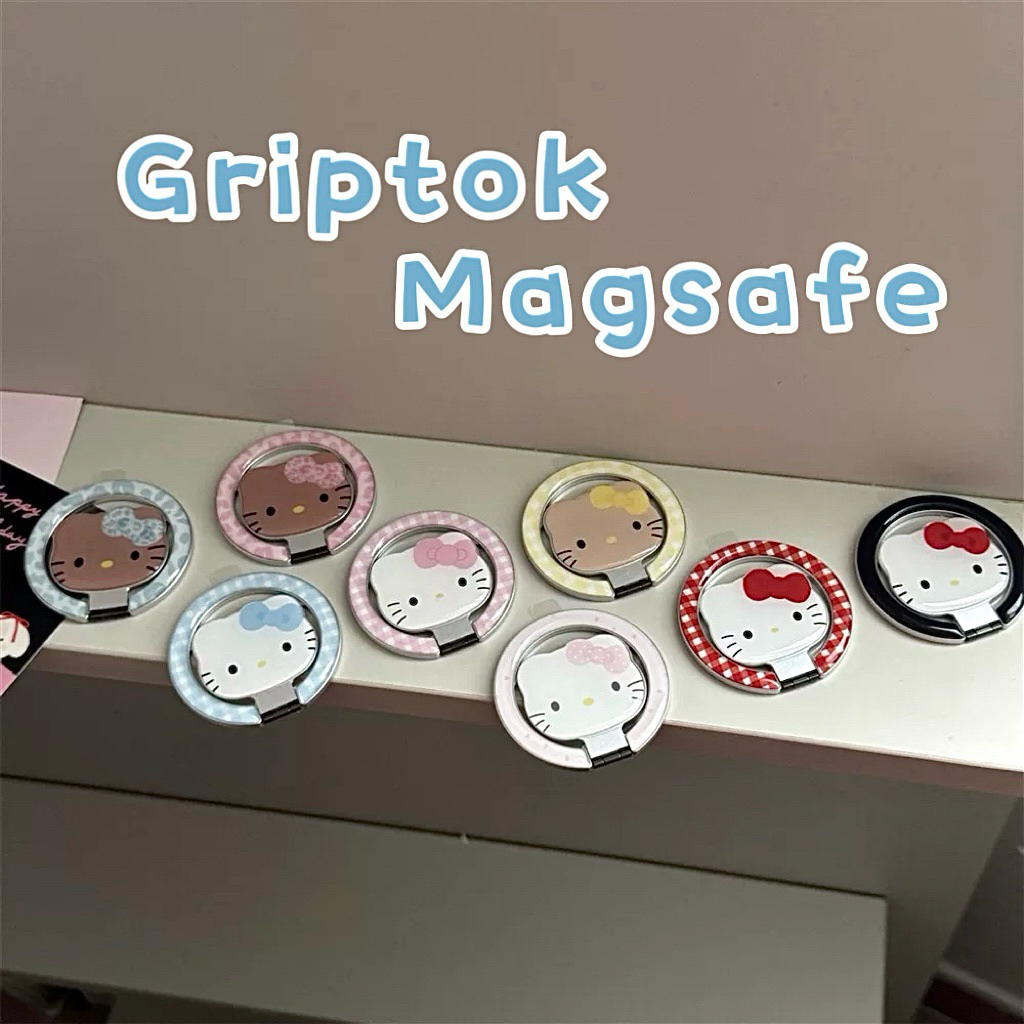 (พร้อมส่ง)Griptok stand Magsafe kittyกระจก sanrio กริ้บต็อกมีกระจก ที่ ...