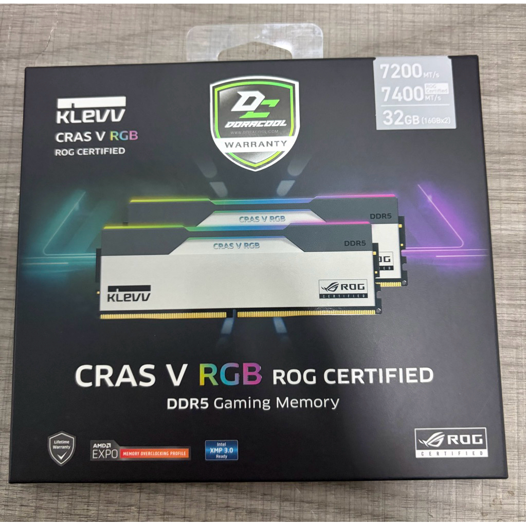 Ram KLEVV CRAS V RGB X ROG DDR5 Gaming OC 32GB(16x2)บัส 7200Mhz Limited ...