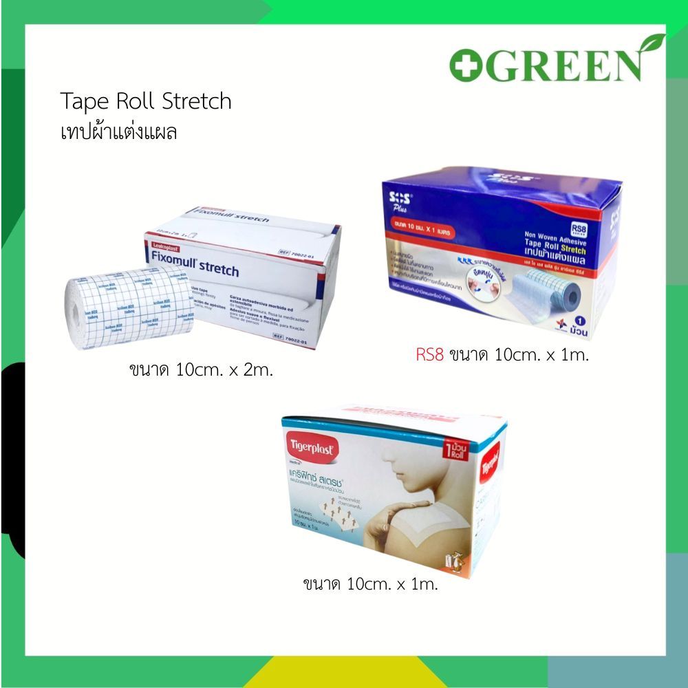 SOS / Tigerplast / Fixomull tape roll stretch เทปผ้าแต่งแผล (1ม้วน ...